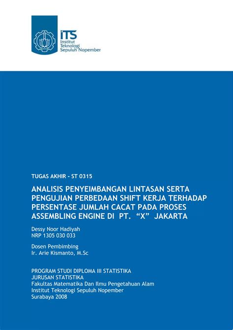 Analisis Penyeimbangan Lintasan Serta Pengujian Perbedaan Shift Kerja