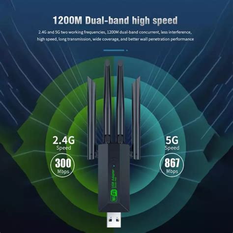 Adattatore Usb Wifi Mbps Dual Band G Ghz Dongle Wi Fi Antenna M D Eur