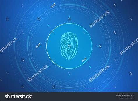 Scan Fingerprint Cyber Security Password Control Stock Vector Royalty Free 2261322693