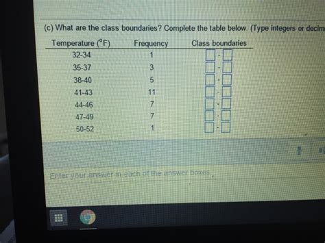 Solved What Are The Class Boundaries Complete The Table