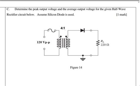 Solved C Determine The Peak Output Voltage And The Average Chegg