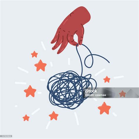 심리 치료 개념의 벡터 설명 지저분한 으르렁 매듭을 푸는 손 개념에 대한 스톡 벡터 아트 및 기타 이미지 개념 개념과 주제 건강관리와 의술 Istock