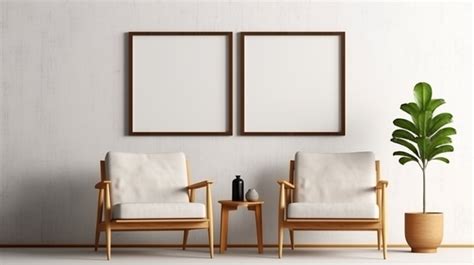 현대적인 3d 렌더링 흰색 벽을 장식하는 이중 나무 포스터 프레임 테이블 프레임 벽 예술 포스터 프레임 배경 일러스트 및 사진 무료 다운로드 Pngtree