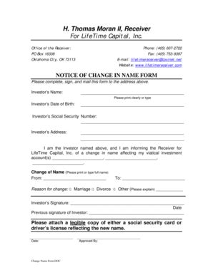 Fillable Online Change Name Form Fax Email Print PdfFiller