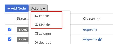 Changing Node Status Enabling Disabling