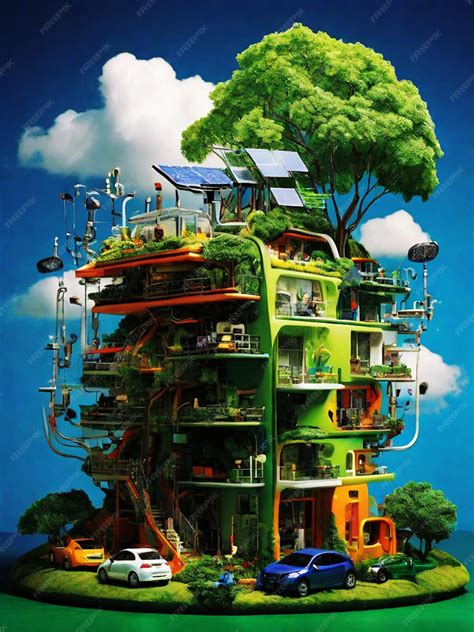 Premium Photo Photo Carbon Footprint Technology Collage Ai Generate