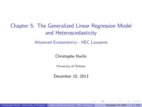 Chapter 5 The Generalized Linear Regression Model And