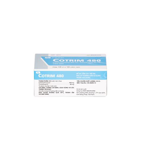 Cotrim 480 mg Hộp 10 vỉ x 10 viên Imexpharm | CEVPharma GHCH Kim cương ...