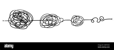 Line Mind Process Complicated And Easy Ways Difficult And Simple Process Doodle Style Isolated