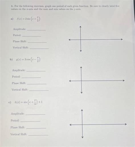 Solved For The Following Exercises Graph One Period Of Chegg Com