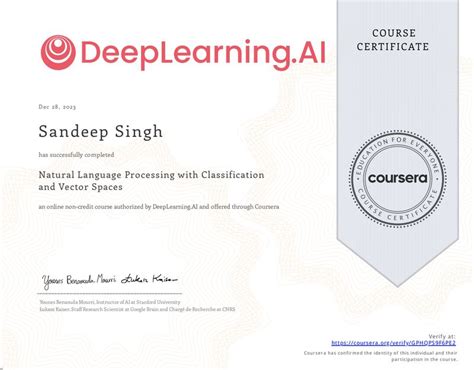 Sandeep Shabd S On Linkedin Continuing To Learn More On Nlp Deeplearningai Provides Various