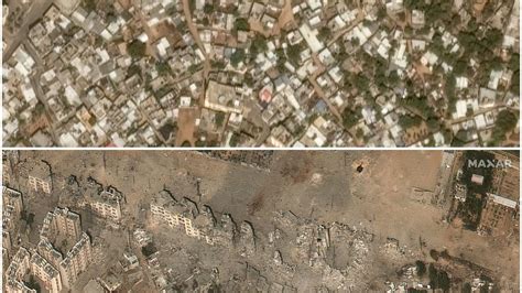 Satellite Images Show Before And After Of Gaza Strip After Israel Air