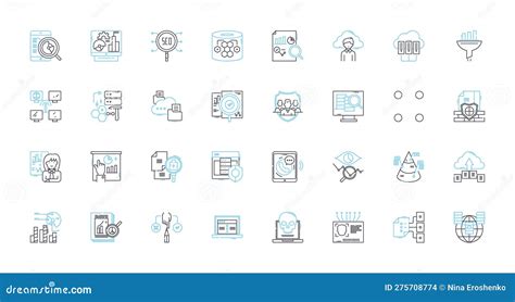 Comprehensive Numbers Linear Icons Set Mathematics Statistics