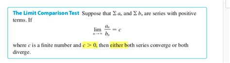Sequences And Series Using Limit Comparison Test Mathematics Stack