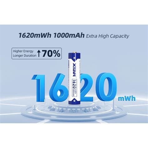 Xtar 1 5v 1000mah Aaa įkraunamas Li Ion Elementas 4 Vnt Dėklas