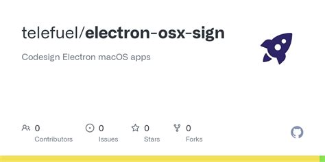 GitHub Telefuel Electron Osx Sign Codesign Electron MacOS Apps