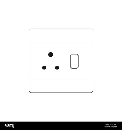 Power Plug Socket Outlet Type M With Switch Outline Style Vector