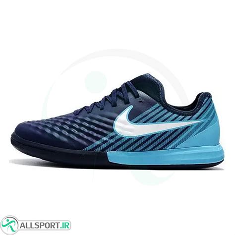 کفش فوتسال نایک مجیستا ایکس فاینال طرح اصلی آبی سفید Nike Magistax Finale Ii Ic Blue White آل
