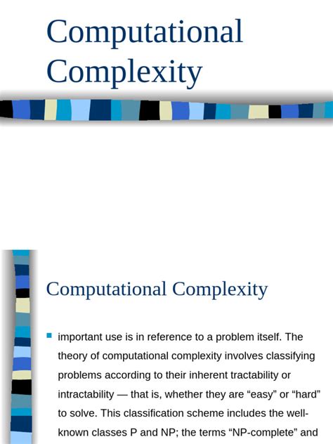 10 Algo211 Week7 Computational Complexity Pdf Time Complexity Computational Complexity Theory