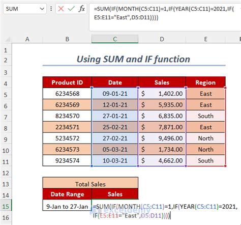 How To Use The Sumif Function In Date Range Month In Excel 9 Methods