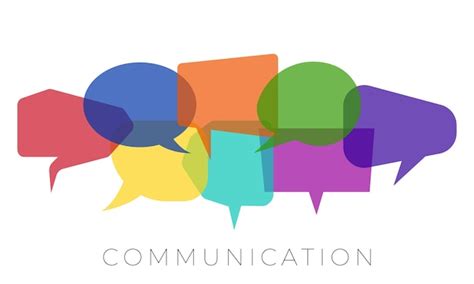 Un Bocadillo De Diálogo Colorido Con La Palabra Comunicación Vector