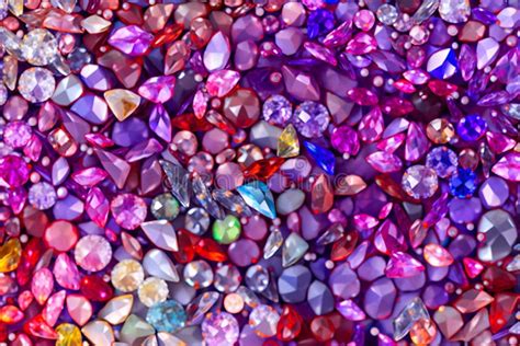 Many Small Ruby And Diamond Stones Luxury Background Neural Network