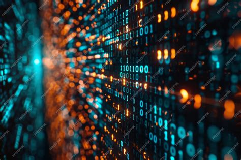 Data Code Binary Background Digital Binary Data On Computer Screen