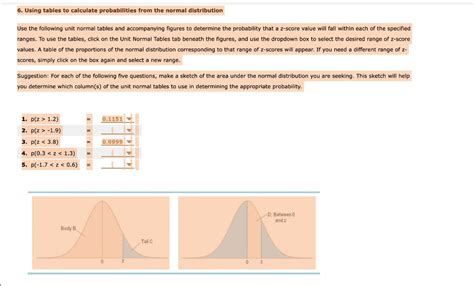 SOLVED Using Tables To Calculate Probabilities From The Normal
