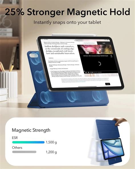Blue Magnetic Smart Trifold Case For Apple Ipad Air 11 M4 Esr Rebound