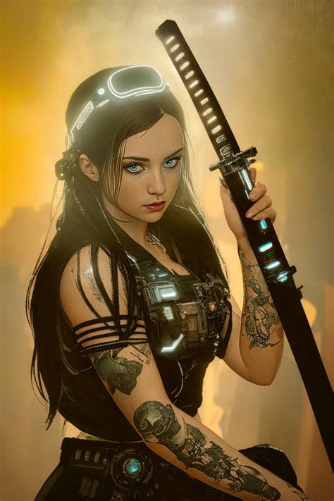 Cyberpunk Girl Street Samurai By Castleforge On Deviantart