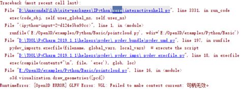 [open3d error] glfw error wgl failed to make context current solution