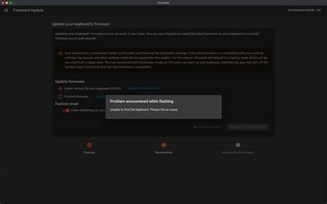Firmware Update Failed · Issue 1304 · Keyboardiochrysalis · Github