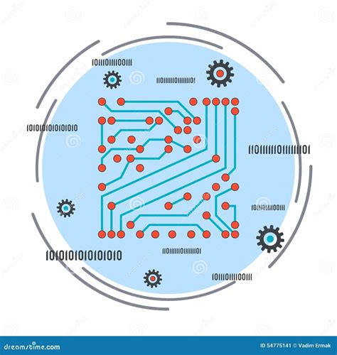 Digital Circuit Vector Concept Stock Vector Illustration Of Line