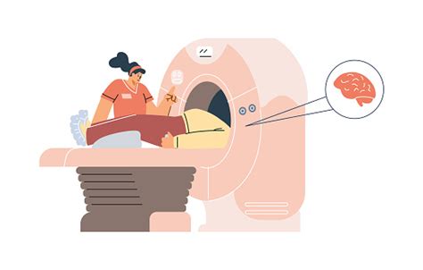 자기 공명 장비를 착용한 의사와 환자의 뇌 벡터 그림의 Mri 스캔 Mri 스캐너에 대한 스톡 벡터 아트 및 기타 이미지 Mri 스캐너 Mri 스캔 X 레이 Istock