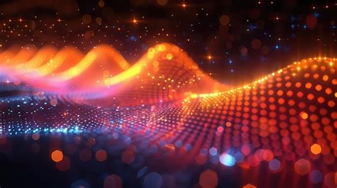 Premium Photo 3d Rendering Of Abstract Particles Wave With Depth Of