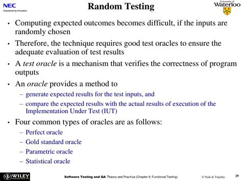 Ppt Software Testing And Quality Assurance Theory And Practice Chapter 9 Functional Testing