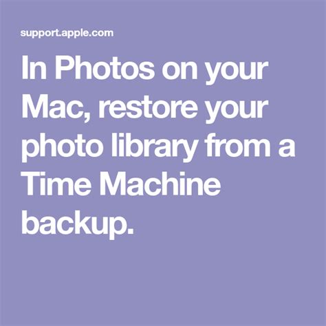 Restore Your Photo Library From Time Machine Backup