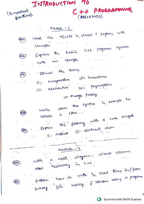 Important Questions Bplck 205d Introduction To Comportant C