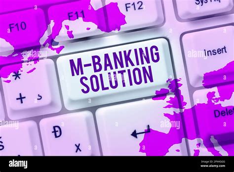 Text Showing Inspiration M Banking Solution Internet Concept Accessed Banking Through An