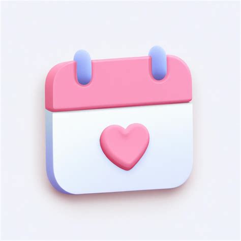 Premium Ai Image 3d Calendar Love Heart Icon Valentine Date Schedule