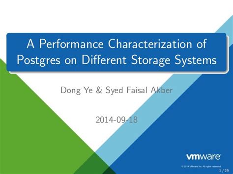 Postgres Open 2014 A Performance Characterization Of Postgres On Di