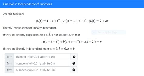 Solved Question 2 Independence Of Functions Are The