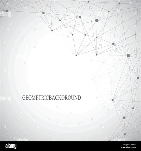Geometric Grey Background Molecule And Communication Connected Lines With Dots Vector