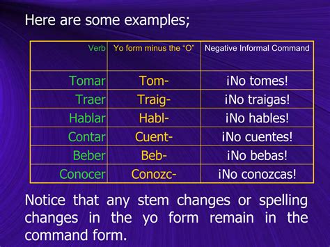 Informal Commands Ppt