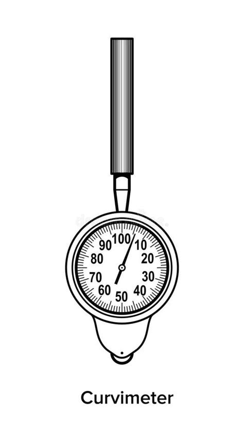 Curvimeter Instrument For Measuring The Lengths Of Arbitrary Curved Lines Stock Vector