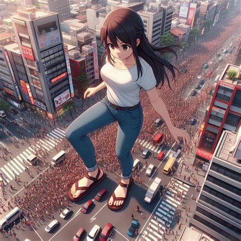 Giantess Girl In The City By Lostinhershoe On Deviantart