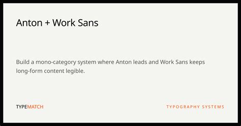 Anton And Work Sans Font Pairing