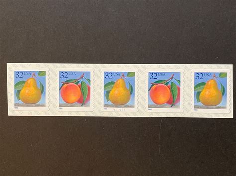 Us Pnc5 32c Peach And Pear Stamps Sc 2495 2495a Plate V11111 Mnh