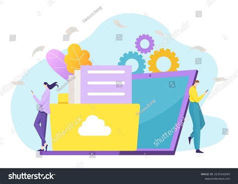 Data Cloud Sharing File Vector Illustration Stock Vector Royalty Free