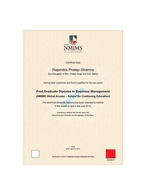 Nmims Certificate Pdf